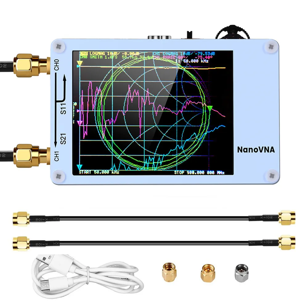 Nano-VNA-Vector-Network-Analyzer-50KHz-900MHz-Digital-Touching-Screen ...