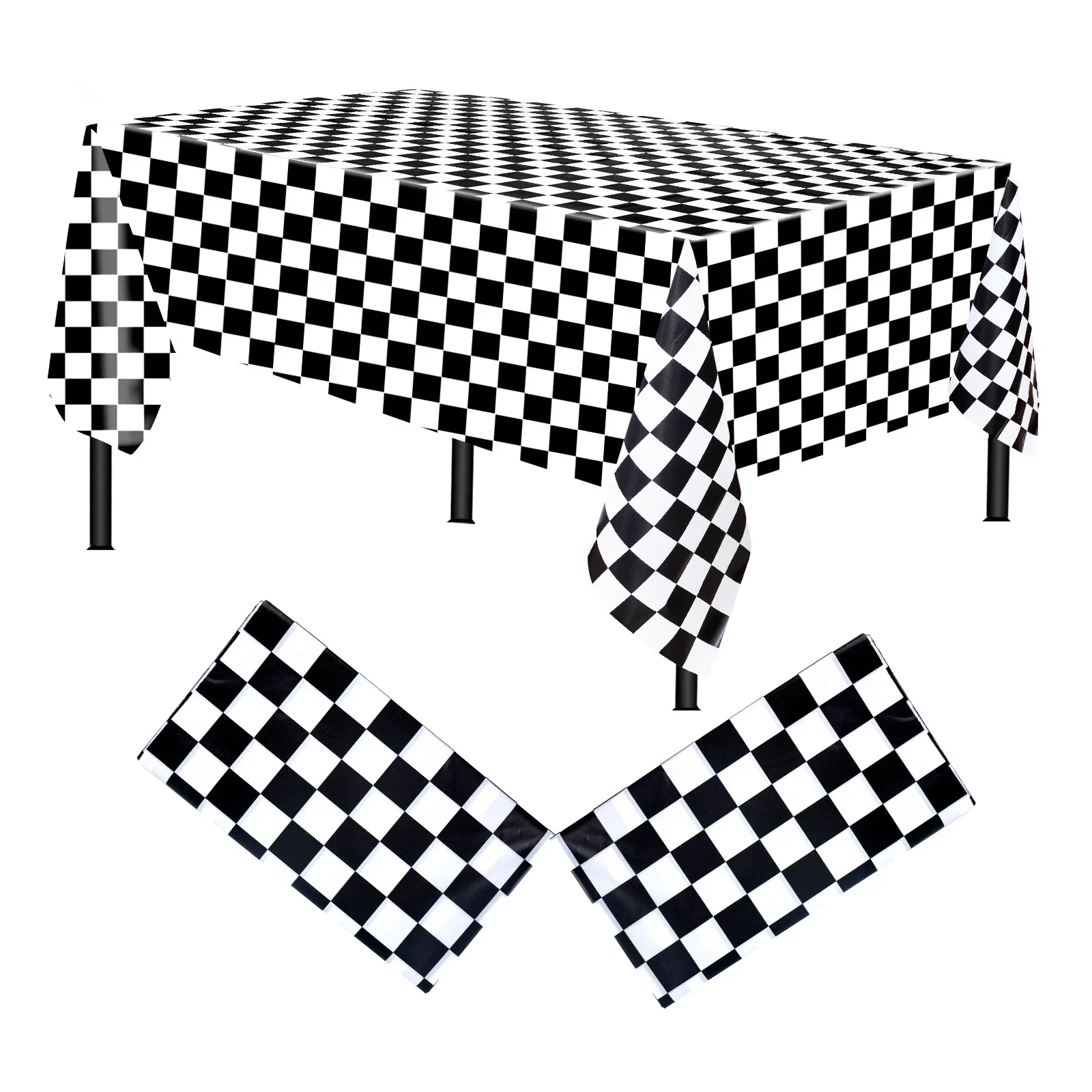 Checkerboard-Tablecloth-137x274cm-Black-and-White-Chess-Abstract-Chess ...