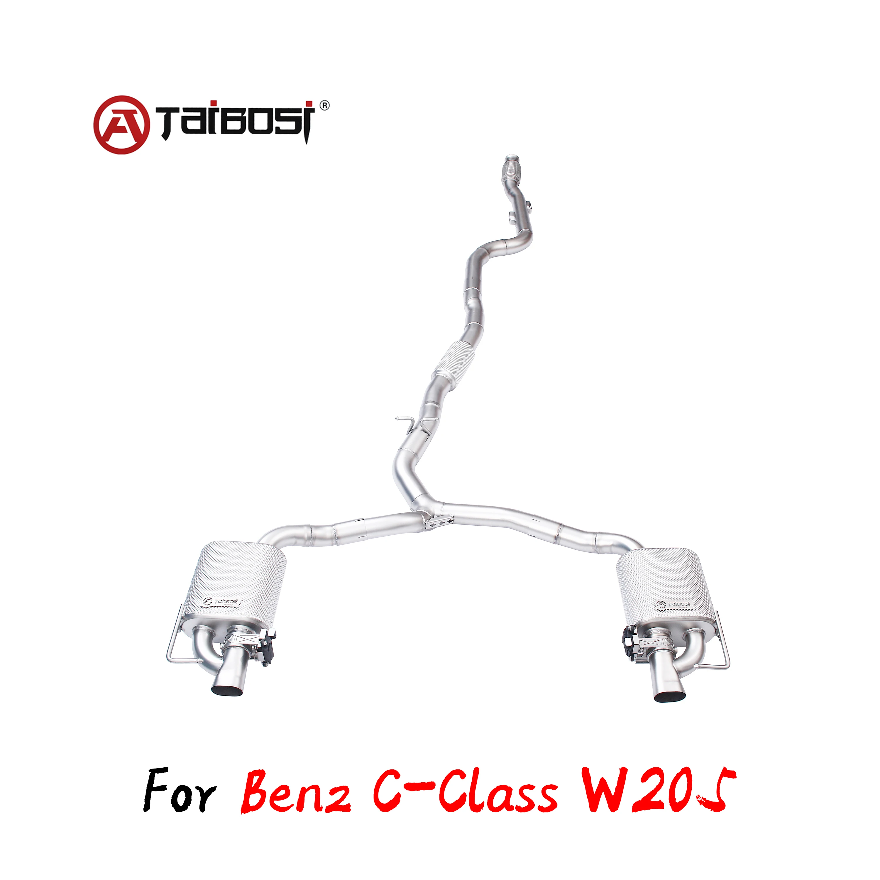 For-Mercedes-Benz-C-Class-W205-C200-C250-C260-C300-Catback-Exhaust ...