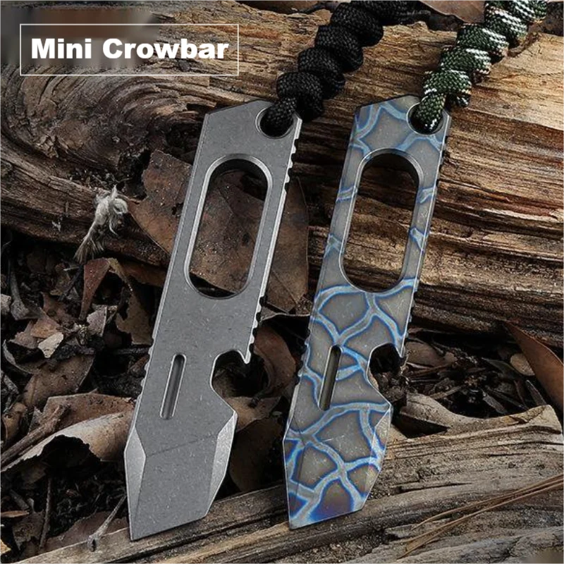 100mm EDC Titanium Alloy Crowbar Hand Tools Outdoor Camping Self ...