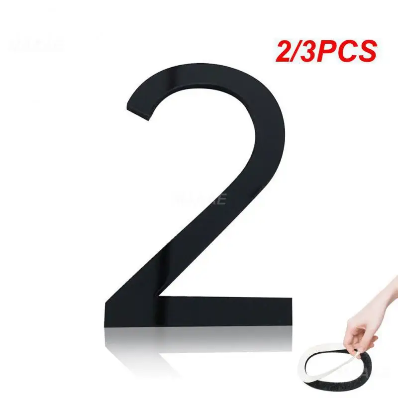 2-3PCS-Modern-Number-Signs-Plating-Digital-3d-Digits-0-9-Number-Sticker ...