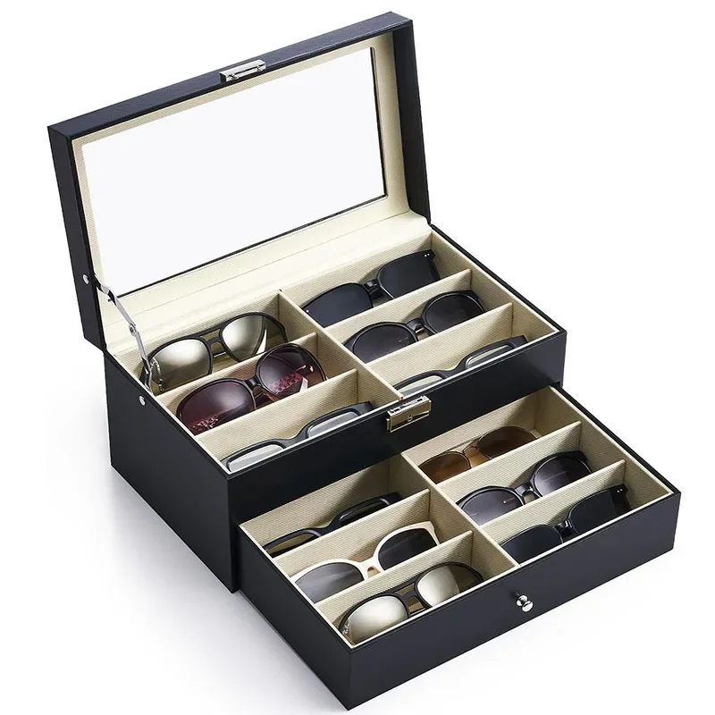 8-Grid-Glasses-Case-Jewelry-Box-Transparent-Skylight-Glasses-Case ...