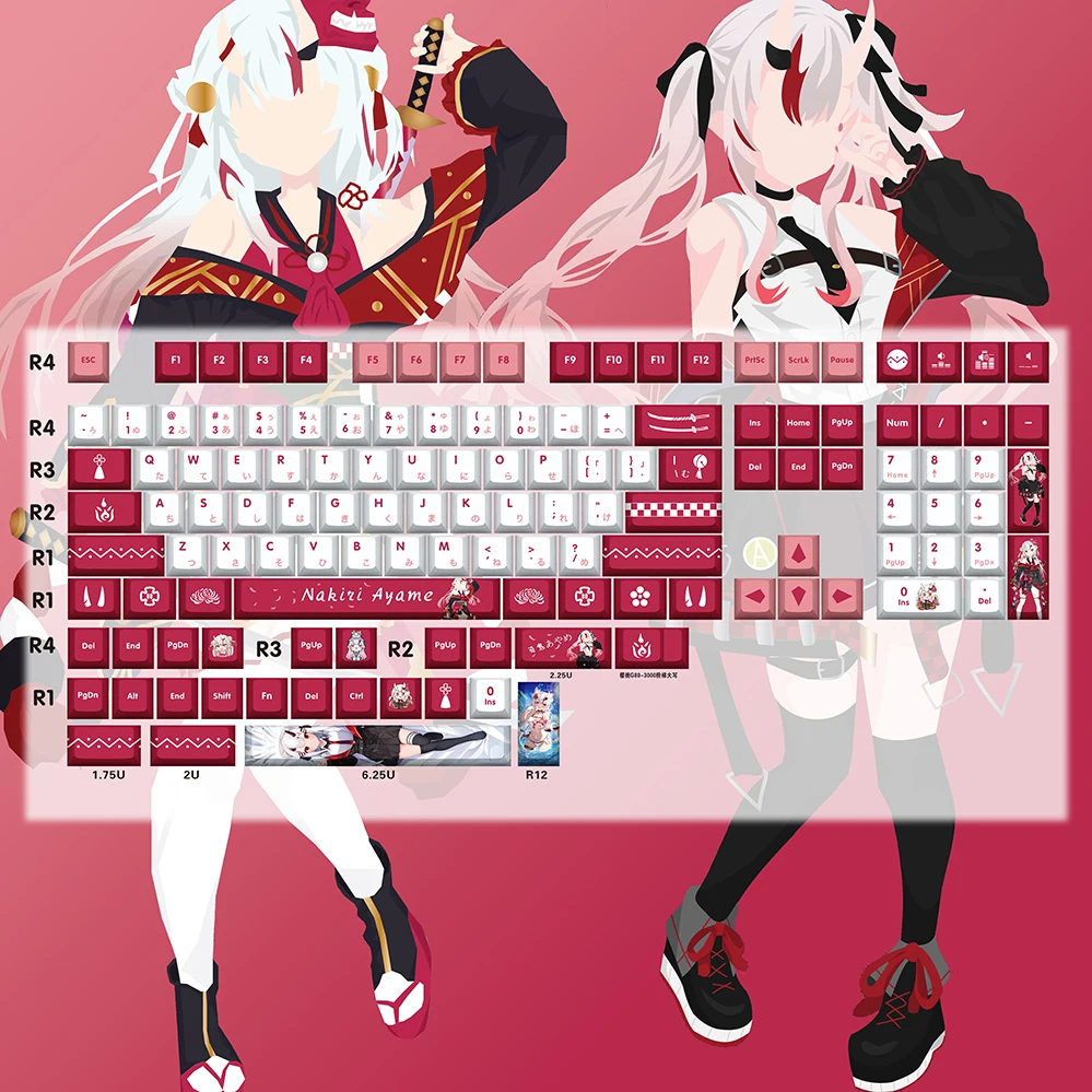 Nakiri-Ayame-Key-Cap-Vtuber-Hololive-Key-Cover-PBT-DYE-Sublimation ...