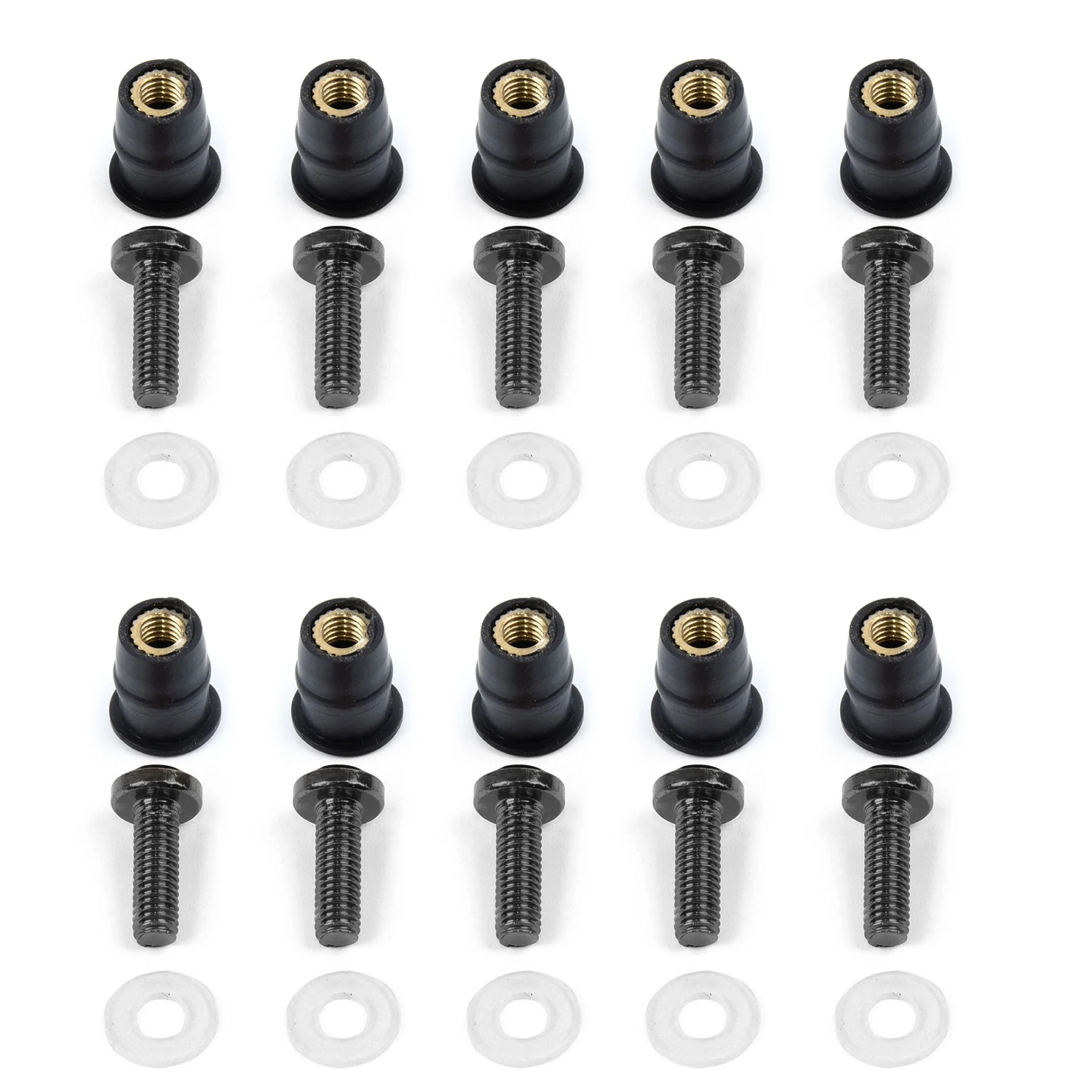 Motorcycle Windscreen Bolt Nut Screw Set 10pcs M6 Aluminum Replacement ...