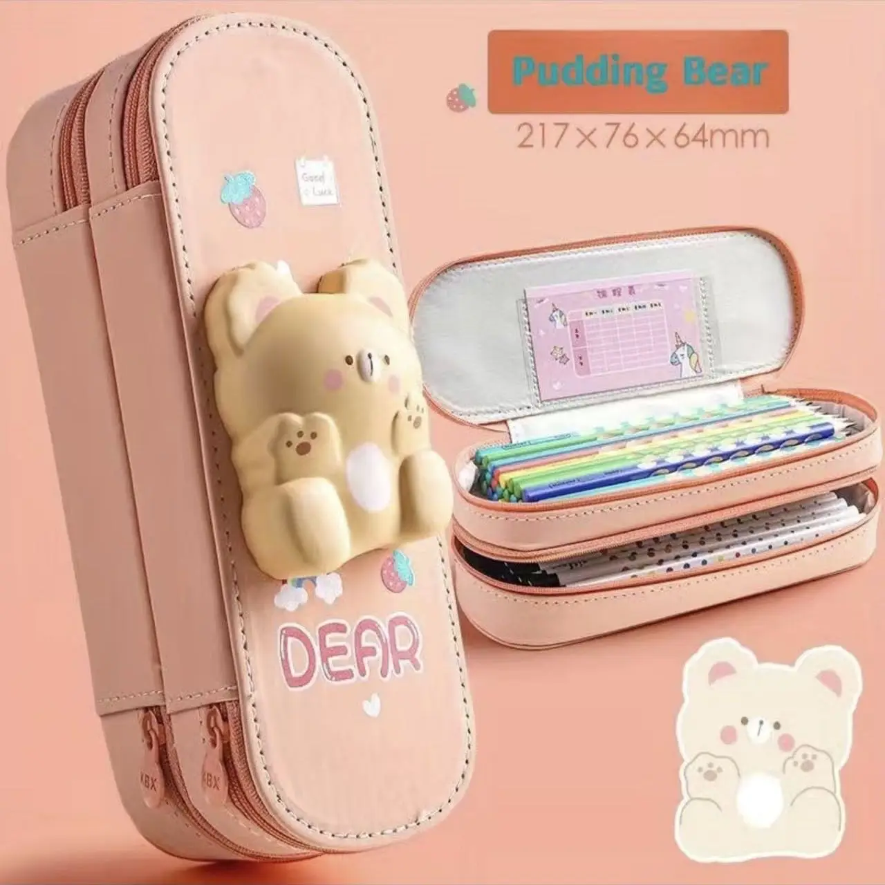 3D Unicorn cute pencil box School student stationery box Children ...
