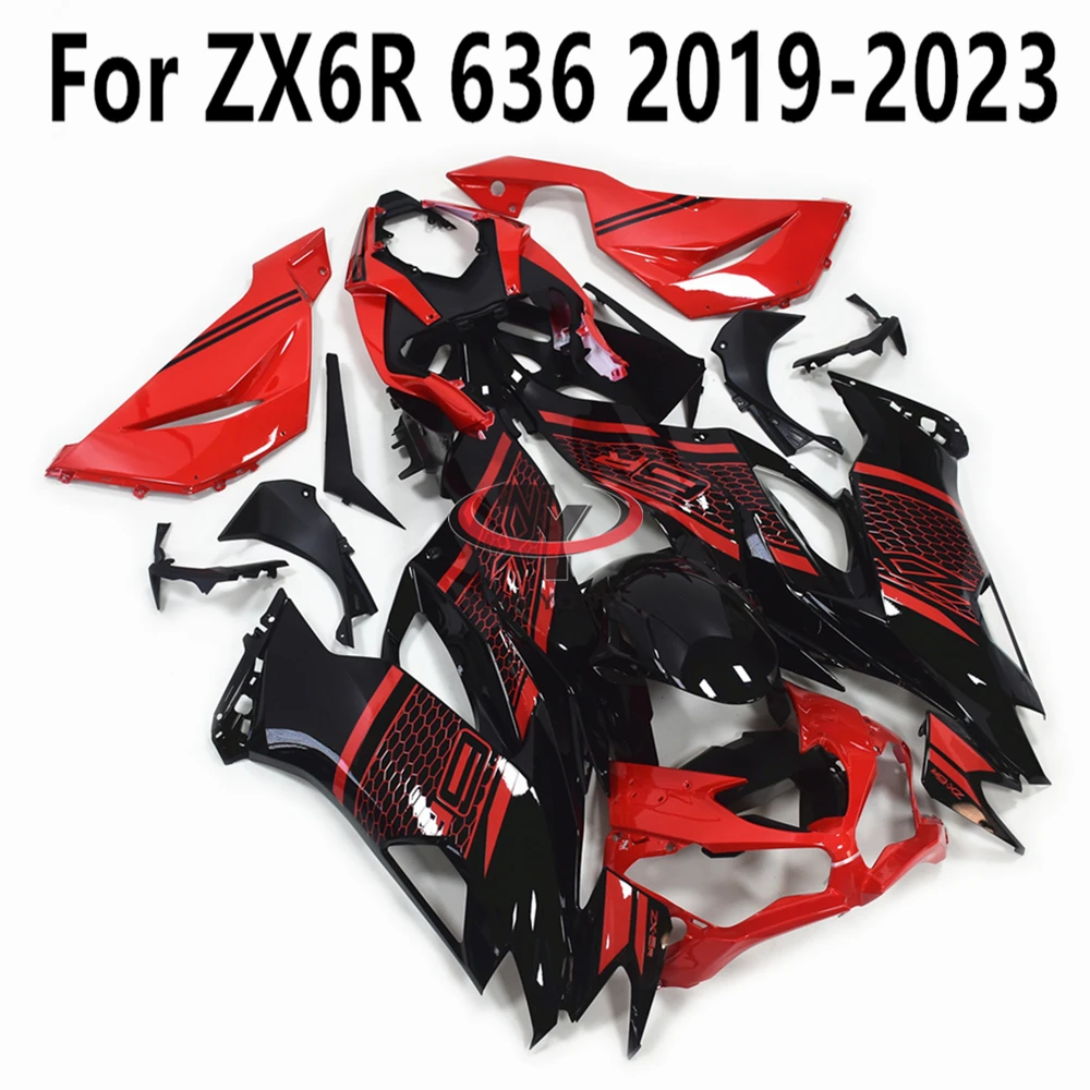 Bright-Red-Black-Bee-Net-Print-Full-Fairing-Kit-Bodywork-Cowling ...