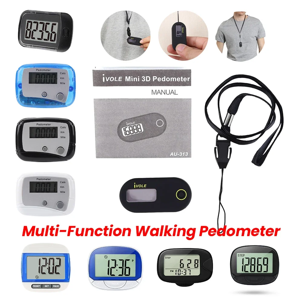 Portable Step Walking Exercise Digital Pedometers with Clip for Jogging ...