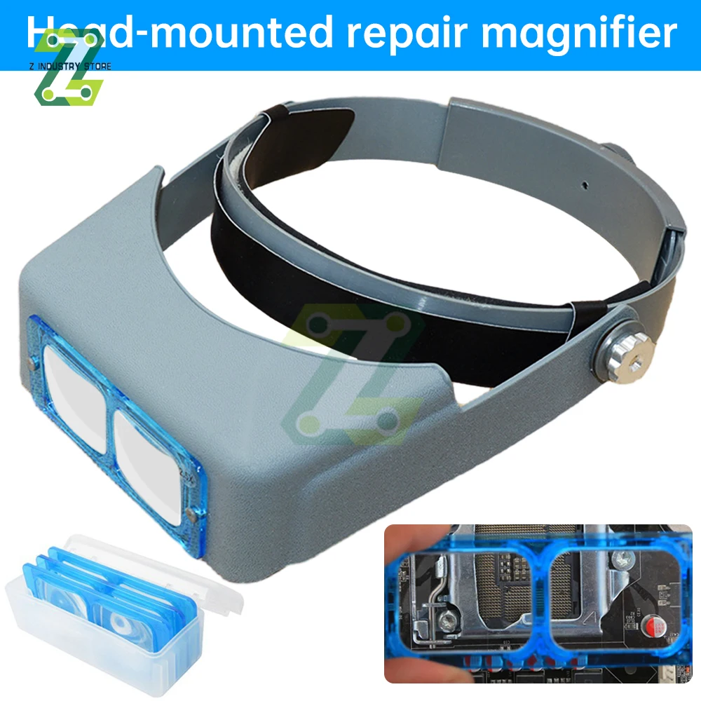 Head-mounted-Magnifying-Glasses-With-4-Pairs-Of-Replaceable-Magnifying ...