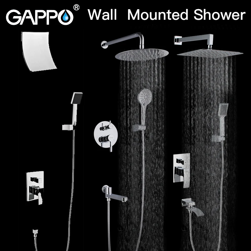 GAPPO-in-Wall-bathroom-shower-faucet-set-rainfall-shower-mixer-taps-chrome-bathtub-faucet-tap ...
