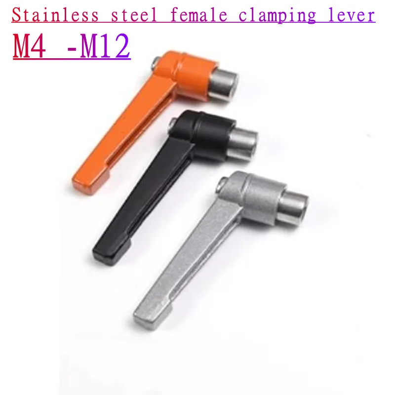 1PC-M4-M5-M6-M8-M10-M12-Stainless-steel-Female-Clamping-knob-Lever ...