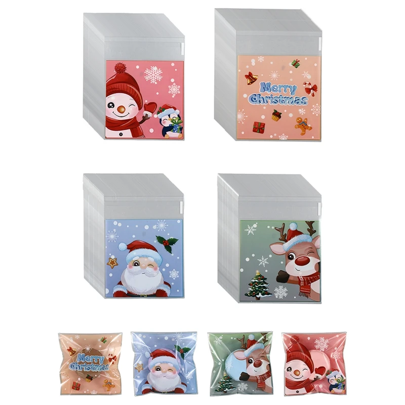 100pcs-Christmas-Candy-Cookie-Bags-Self-Adhesive-Gift-Packaging-Biscuit ...