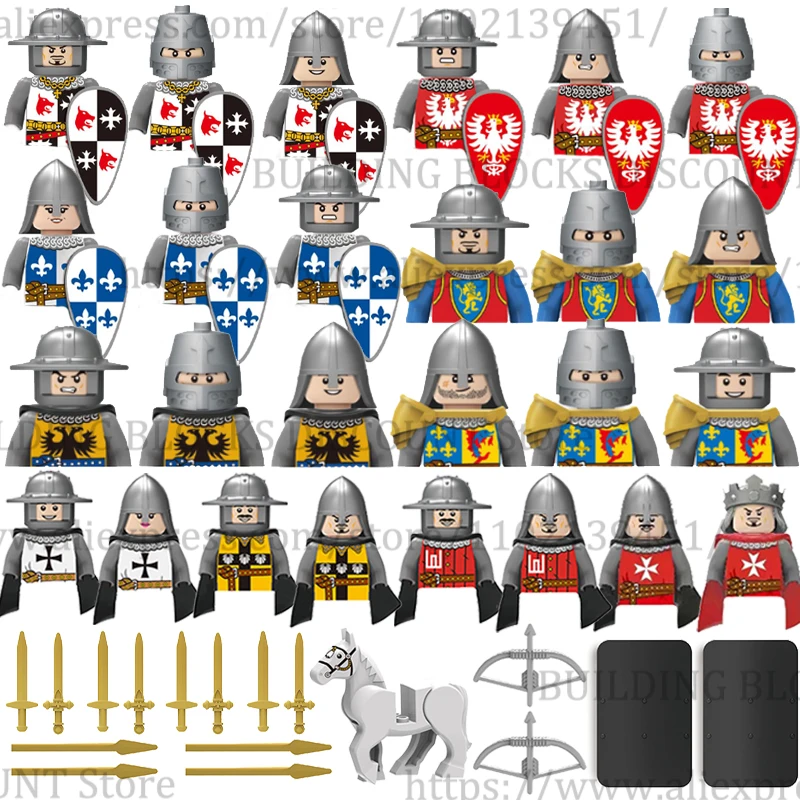 MOC-Medieval-Military-Roman-Soldiers-Figures-Building-Blocks-Officers ...