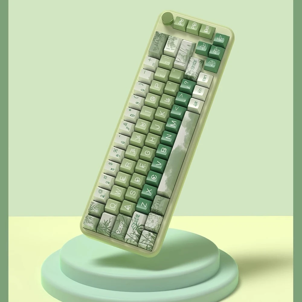 158 Keys Bamboo Forest Ink Keycaps Cherry Profile Green Key Cap PBT Dye ...