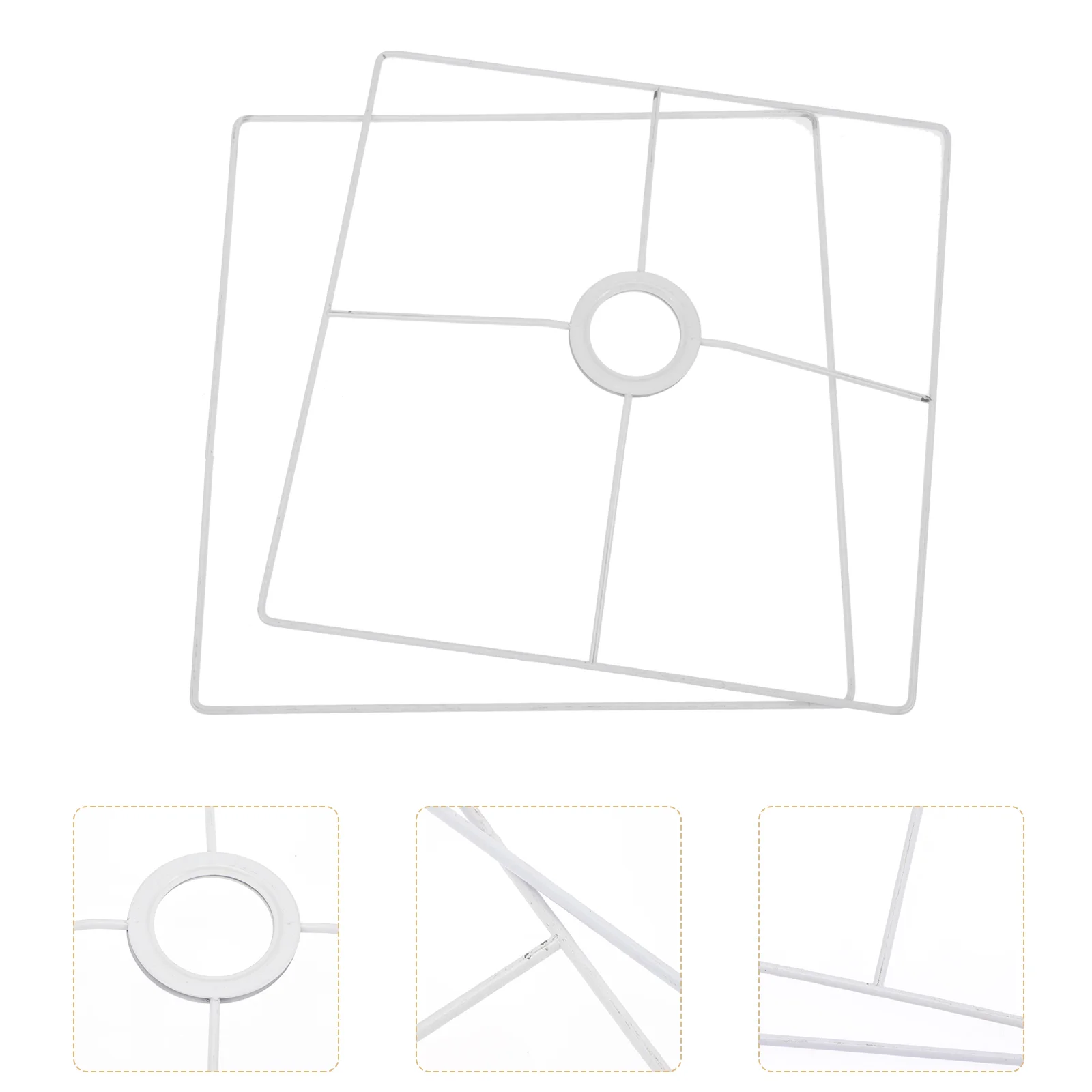 Lamp-Shade-Square-Holder-Lampshade-for-Chandelier-DIY-Ring-Fitter-Metal ...