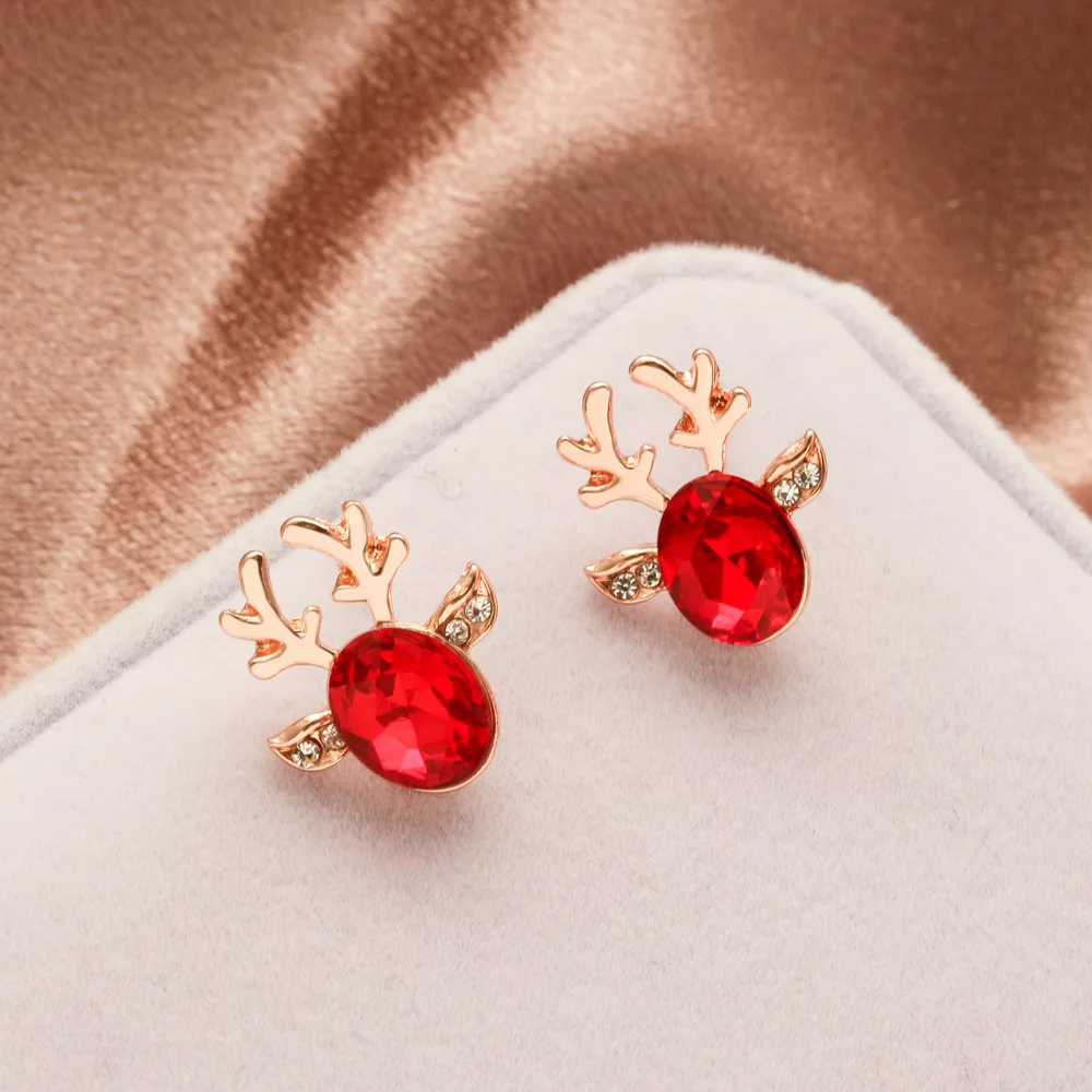 Crystal reindeer earrings store