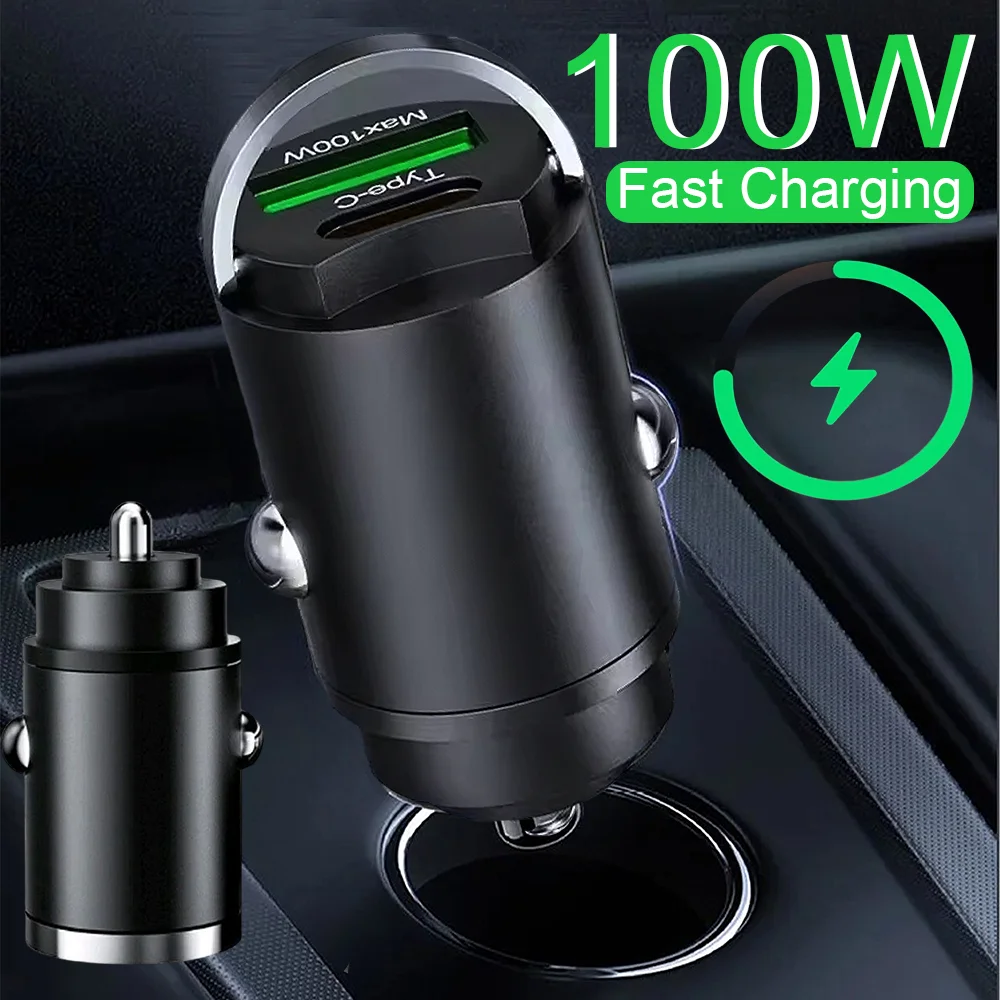 PD 100W Super Car Charger Lighter Fast Charging Mini Portable Metal ...