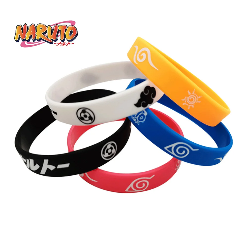 Naruto Colorful Silicone Bracelet Cartoon Anime Boys Girls Wristbands ...