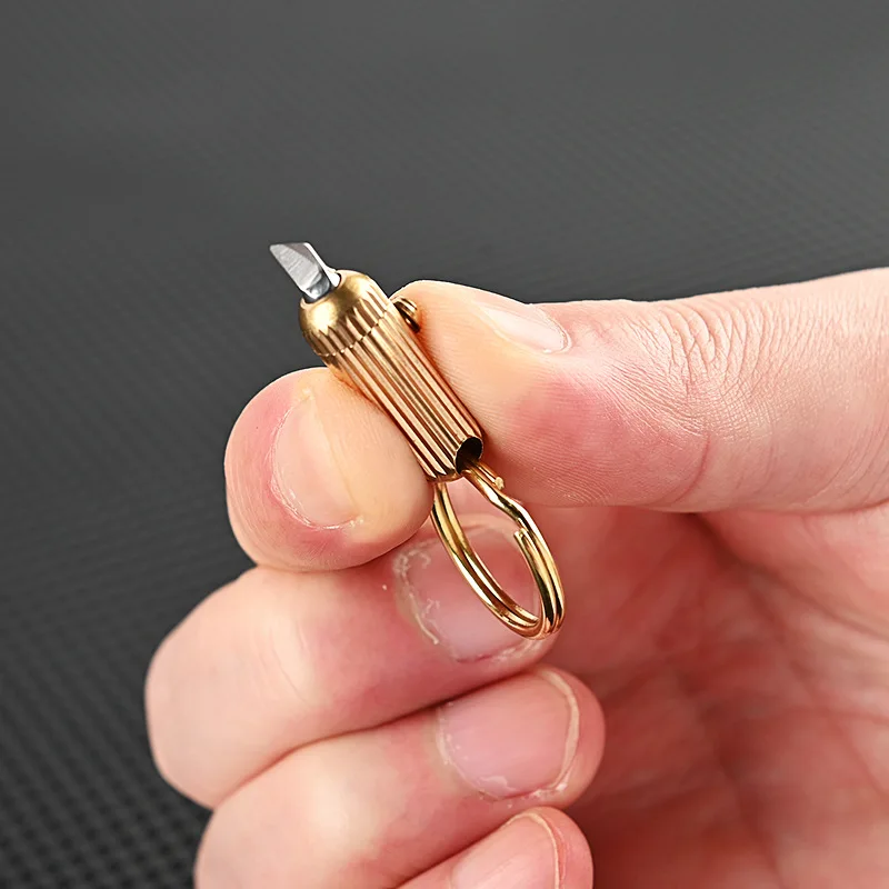 Men-Portable-Express-Delivery-Knife-Function-Key-Ring-Brass-Mini ...