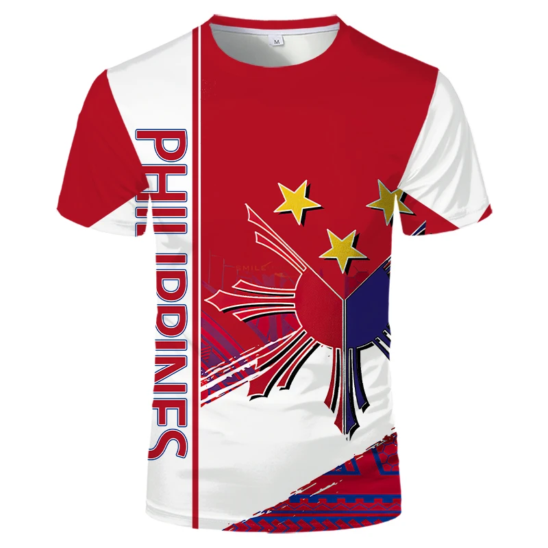 Philippine Flag T Shirt Men 3D Printed Football Sports Tshirts Filipino ...