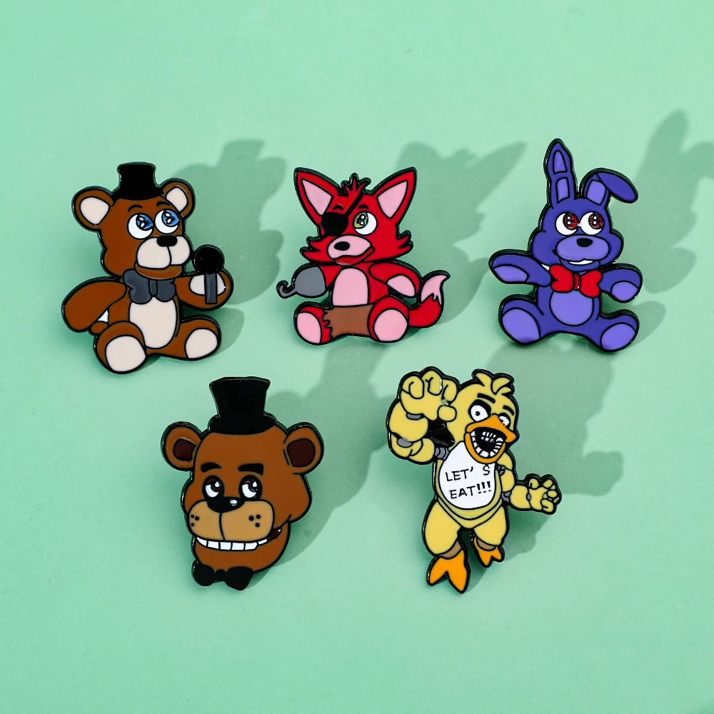 Cartoon-Game-FNAF-Freddy-s-Fazbear-Bear-Enamel-Pins-Cute-Five-Nights ...