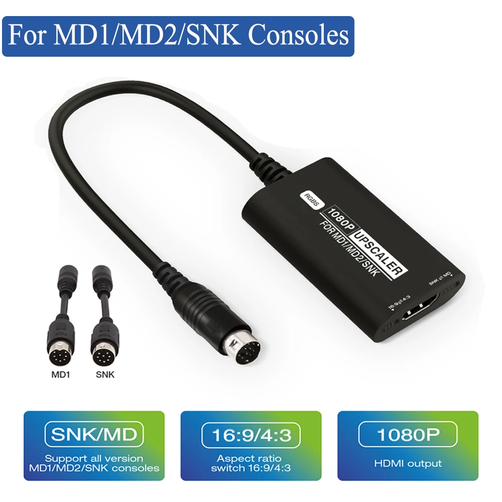 RGBS-Upscaler-For-SEGA-MD1-MD2-SNK-Game-Console-1080P-HDMI-Upscaler ...