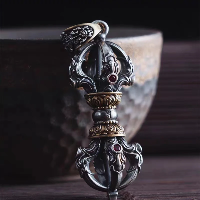 Vintage-Buddhist-Dharma-Vessel-Exorcism-Vajra-Pendant-Necklace-for-Men ...