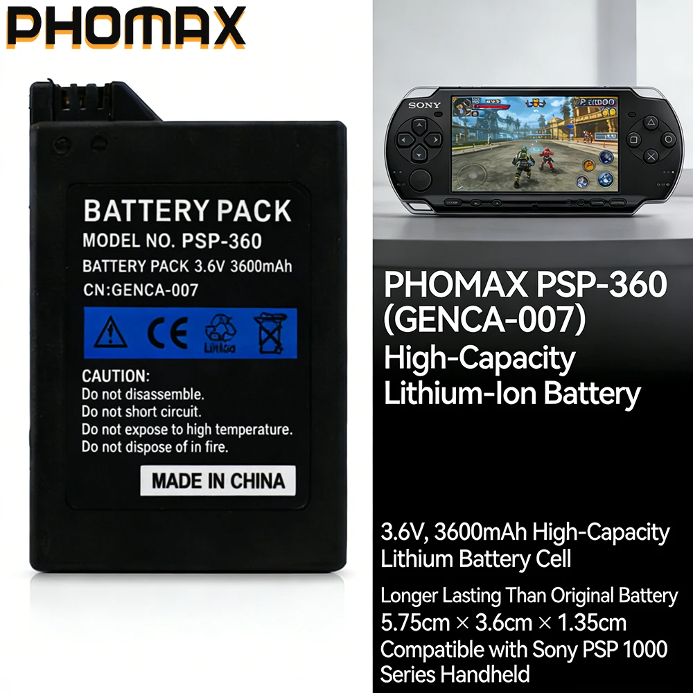 PHOMAX 3600mAh 3.6V Replacement Lithium Batteries for Sony PlayStation ...