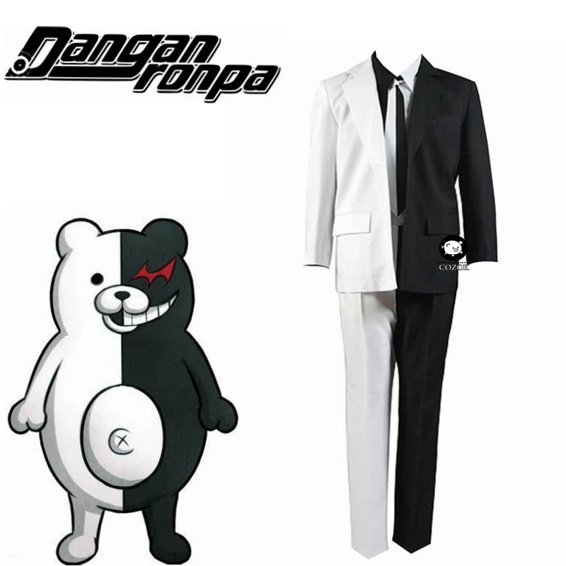 Anime Danganronpa Monokuma Handcrafted Cosplay Costume Tie Jacket Black ...