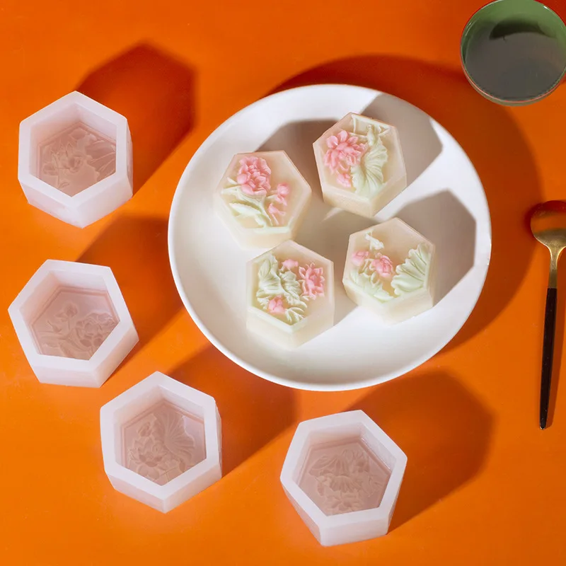 Lotus Snowskin Mooncake Silicone Mold Mid-Autumn Festival Lotus Leaf ...