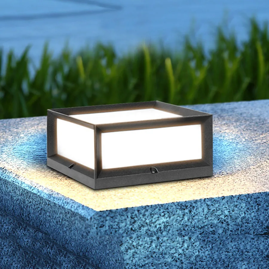 E27 Outdoor Post Caps Light Aluminum Column Cap Lamps Waterproof Pole ...