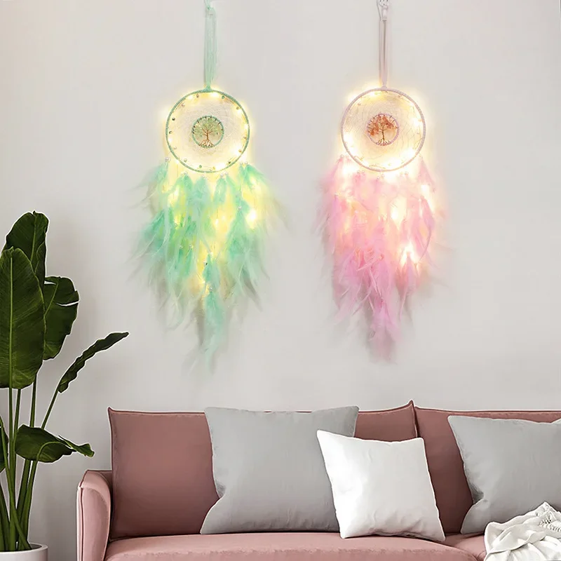 Tree-Of-Life-Feather-Dream-Catcher-Practical-Home-Ornament-With-or ...