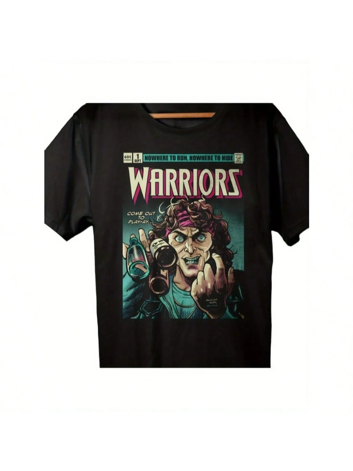 Warriors Print Short Sleeve Print Crew Neck Graphic Print T-Shirt For ...