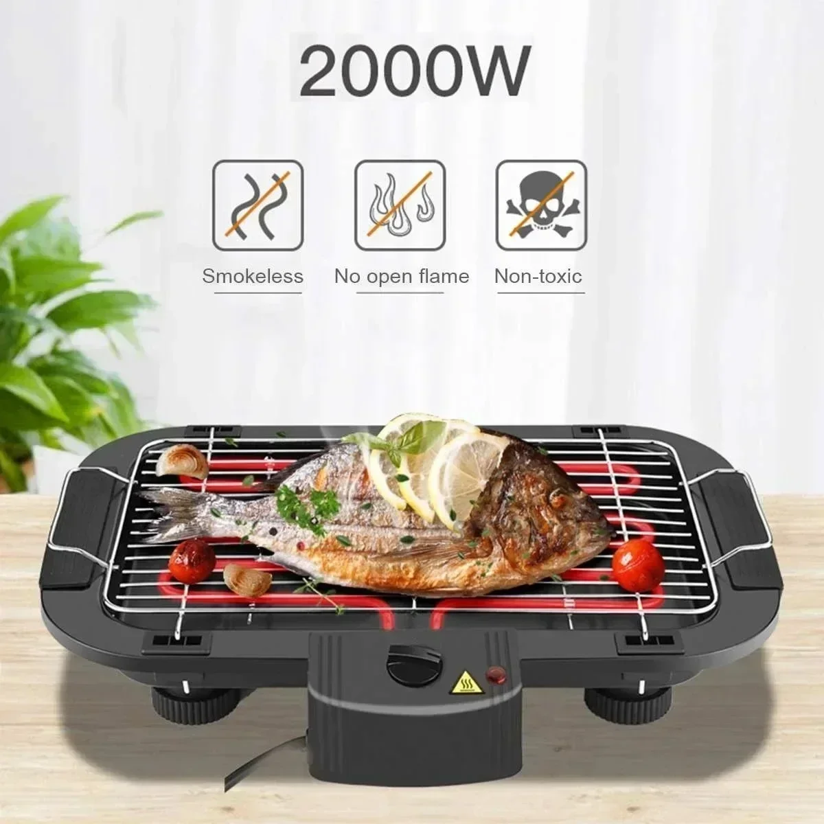 Barbecue-lectrique-multifonction-sans-fum-e-2000W-barbecue-domestique-grillades-d-int-rieur-plat ...