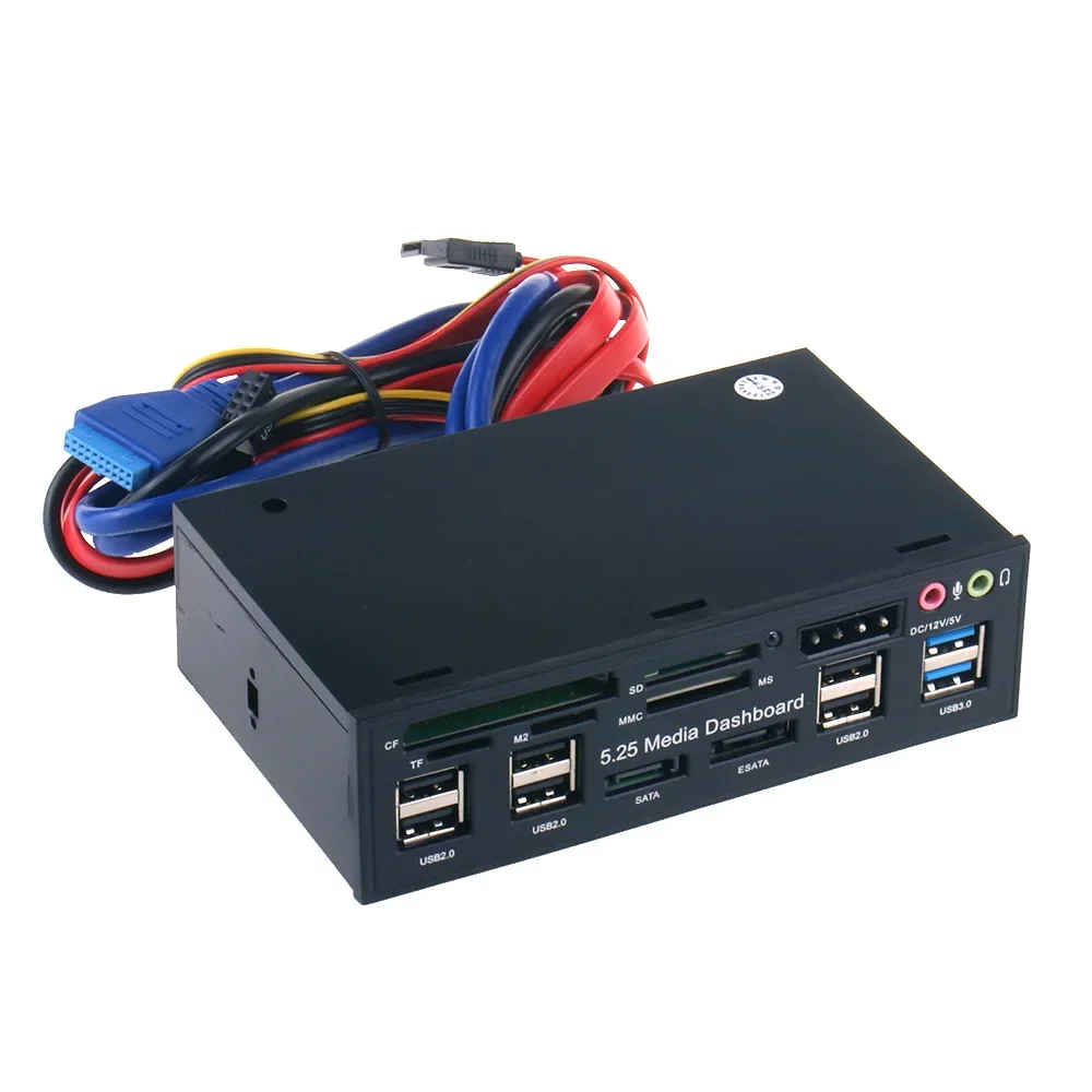 5-25-Inch-PC-Media-Dashboard-Front-Panel-Audio-With-SATA-eSATA-2-x-USB ...