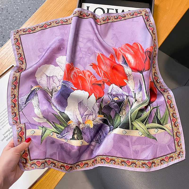 53cm-Square-Scarf-100-Pure-Real-Silk-Scarves-for-Women-Foulard-Fashion ...