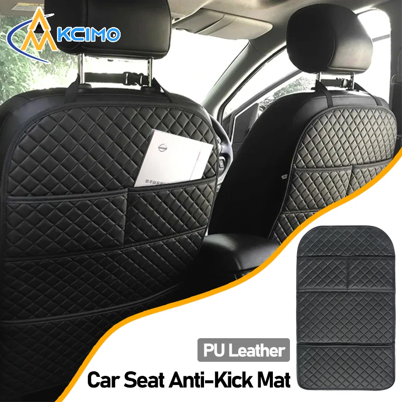 Kcimo Car Anti Kicks Pad Storage Mat PU Leather Universal Seat Back ...