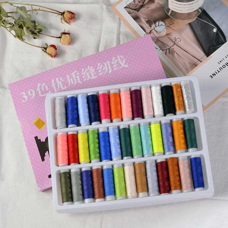 24/30/39 Colors 100% Polyester Spool Sewing Thread Roll Machine Hand ...