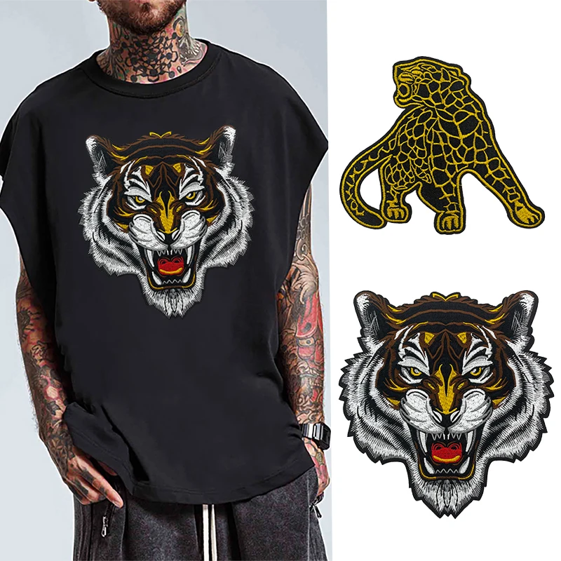 New-Embroidery-Tiger-Head-Craft-Patches-Iron-on-for-Clothes-Diy-Custom ...