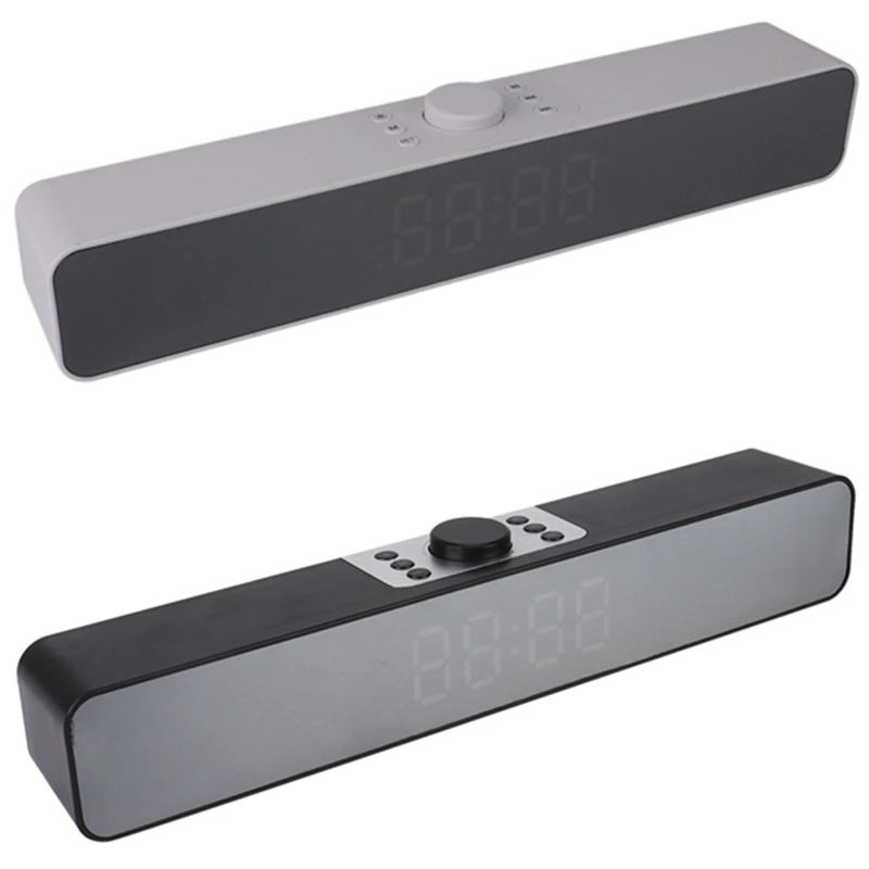 Wireless-Bluetooth-Speakers-LED-Soundbar-TV-Alarm-Clock-Home-Theater ...