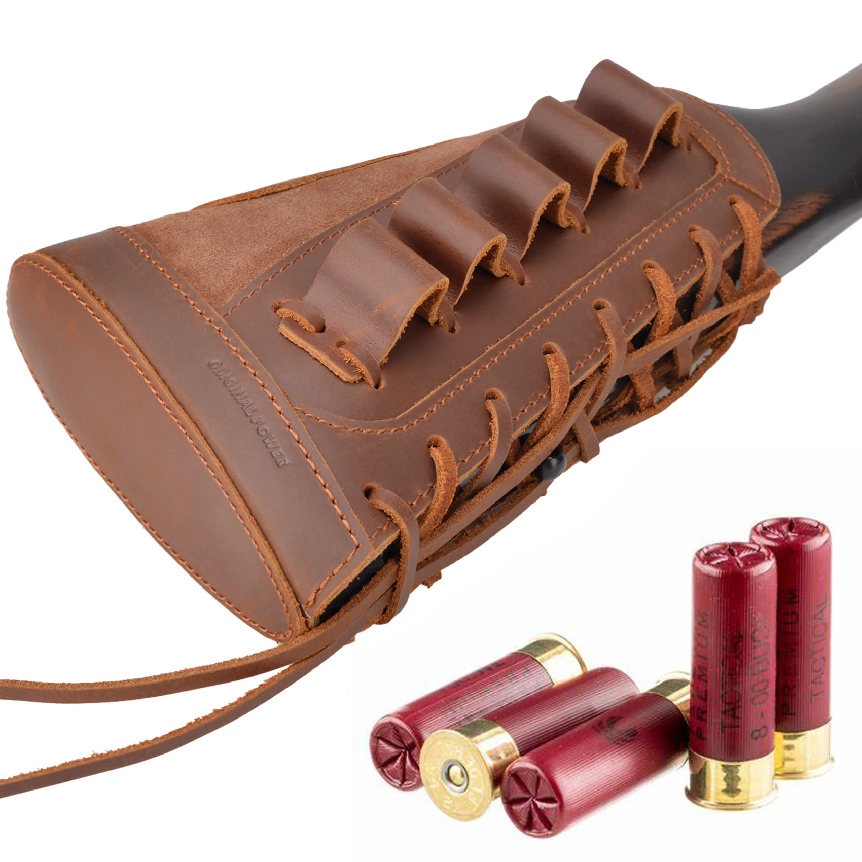 Real-Leather-Rifles-Shotgun-Recoil-Pad-Buttstock-Shell-Holder-Case-For ...