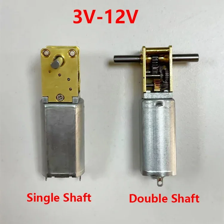 Micro-050-Full-Metal-Gearbox-Worm-Gear-Motor-Singal-Shaft-Dual-Shaft-DC ...