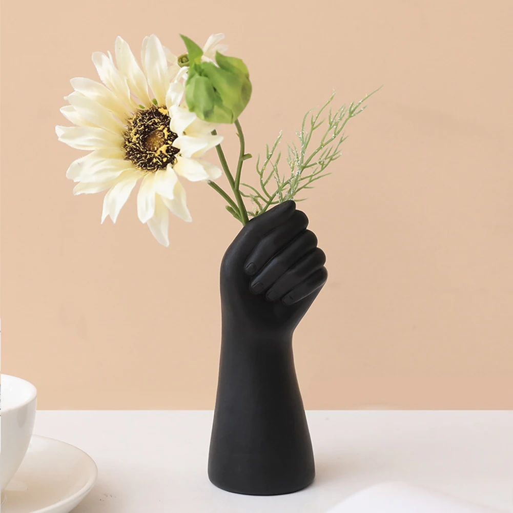 Nordic Resin Vase Modern Creative Hand Vase Flowers Arrangement Home Decor Office Desktop Living ...