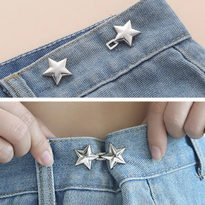1Pcs-Star-Adjustable-Pants-Fastener-Clips-for-Pants-Pin-Retractable-Waist-Button-Loose-Button ...