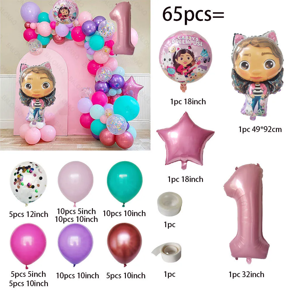 1 juego de globos de látex con forma de gato para casa de muñecas Gabby ...