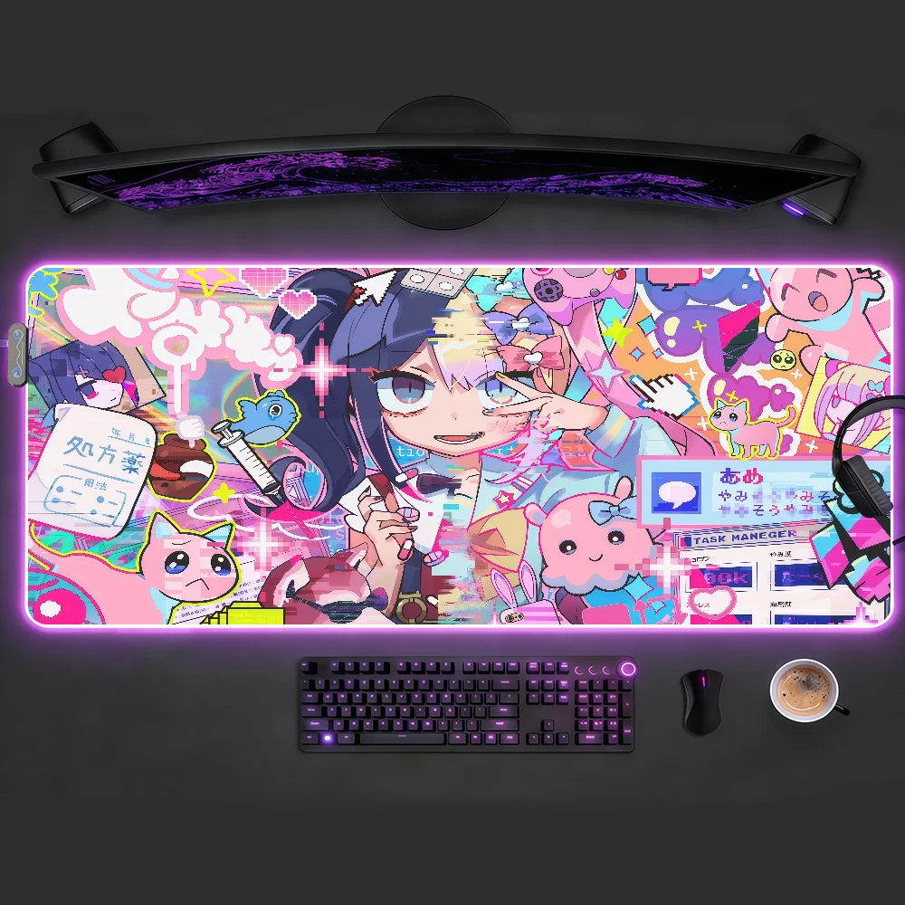 Needy Streamer Overload Mouse Pad RGB LED Non-slip Desk Mat Rubber ...