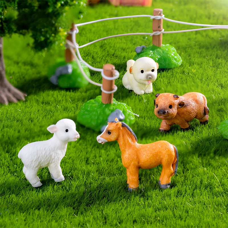 Mini Small Animal Cows Sheep Dogs Pigs Horses Rabbits Statue Micro ...