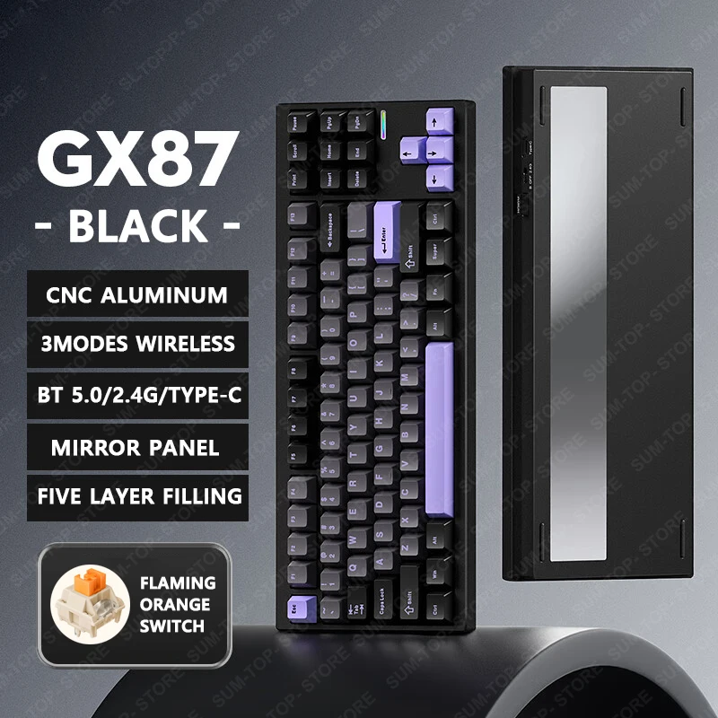 X87-Aluminum-Wireless-Mechanical-Keyboard-87Keys-Bluetooth-2-4G-Wired ...
