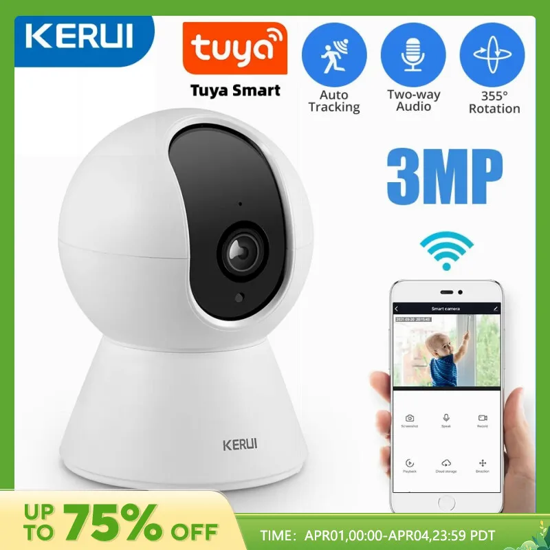 KERUI-3MP-Tuya-Smart-Mini-WiFi-IP-Camera-Indoor-Wireless-Home-Security ...
