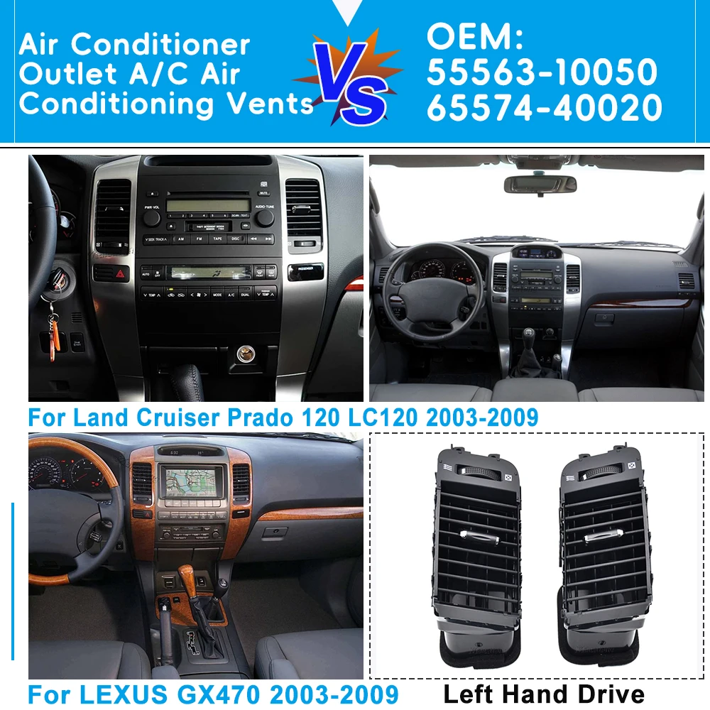 2PCS-LHD-Car-Accessories-Air-Conditioner-Outlet-A-C-Air-Conditioning ...