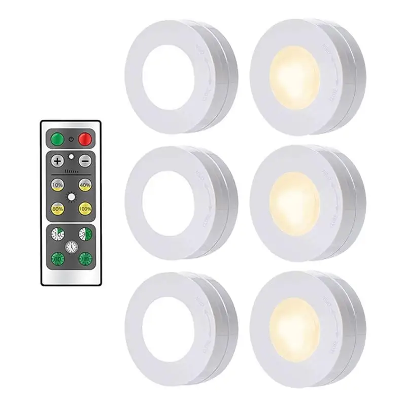 Under-Cabinet-Puck-Lights-Remote-Control-LED-Under-Counter-Battery ...